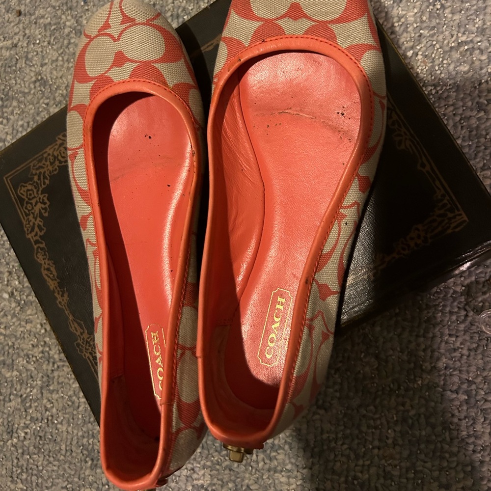 Coach Shoes. Really Cute Orange And Tan Fabric; Very … - Gem
